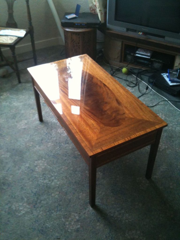 Modern Veneered Coffee table (after polishing) - JD Worrall (Conservation)